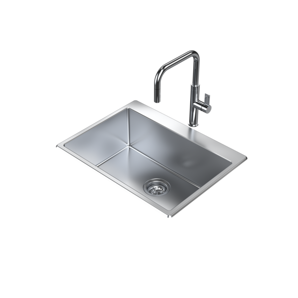 Urbane II 45L Flushline Laundry Tub-Stainless Steel